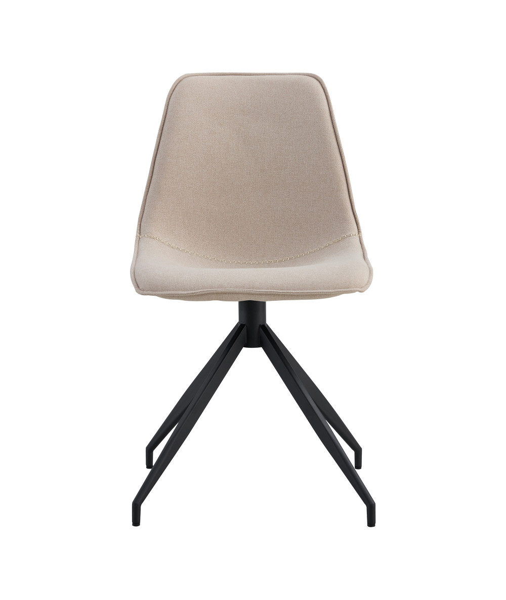 Cécile spisebordsstol i sandfarve med drejefod med sorte ben