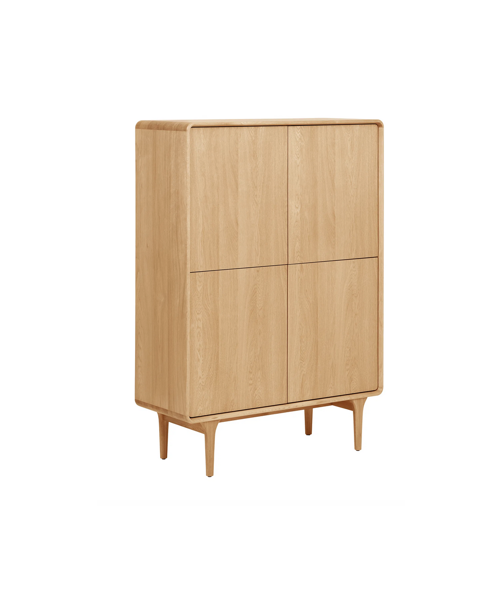 Darwin skab i eg – højt opbevaringsskab i nordisk design 100x40x140