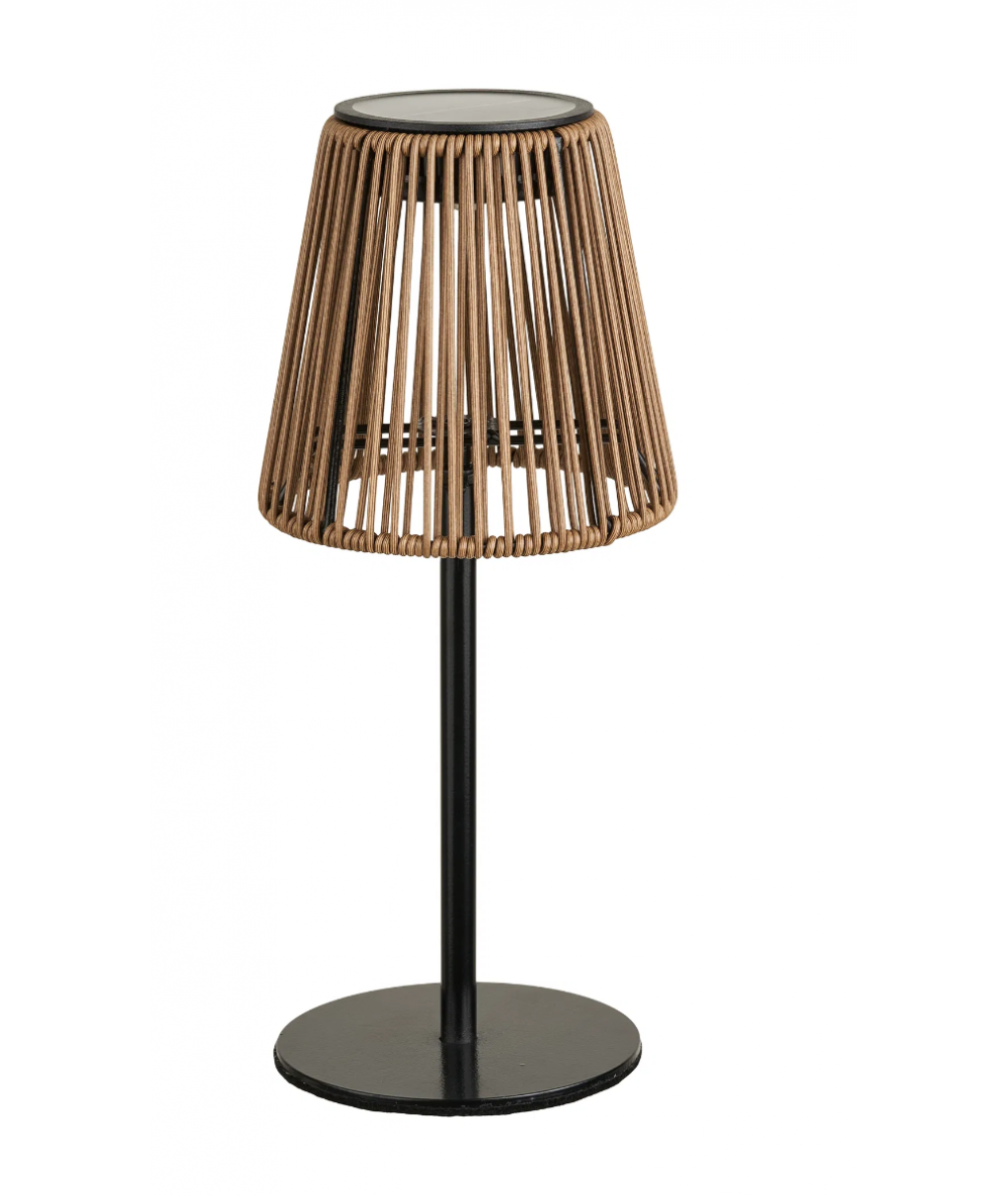 Salford lampe – solcelle bordlampe i polyrattan til uderum. Hos bogk.dk